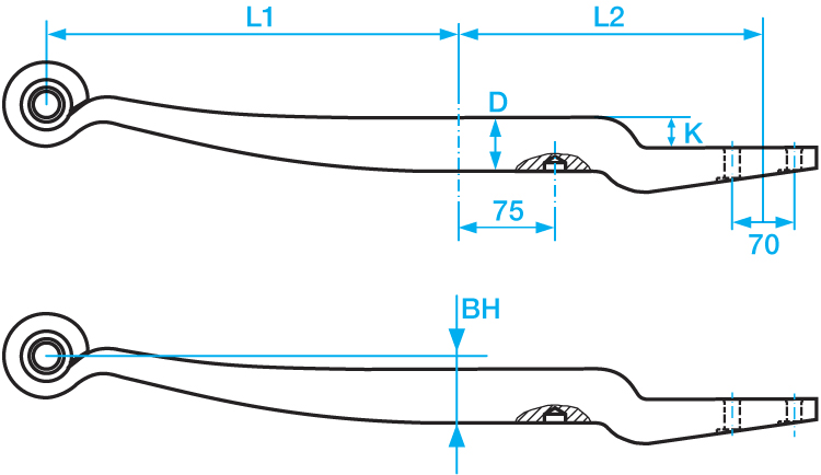 Parabolic Spring, Single Leaf - BPW AL2 0508213962