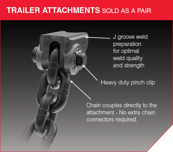 Trailer Safety Chain Attachment Kit, 20mm - BK20-50D (Trailer Side)