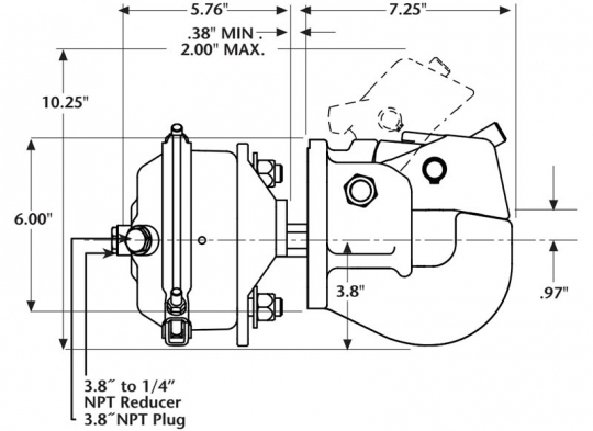 Pintle Hook & Air Chamber - SAF Heavy Duty PH300 165 kN.