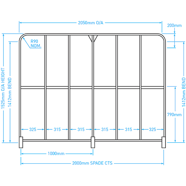 Lightweight Semi Trailer Side Gate - 1525mm (H) x 2050mm (W)