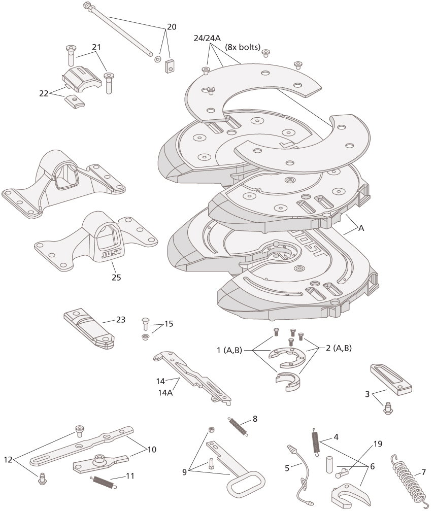 Turntable Lube Plate - Jost JSK 42 - 2 Piece